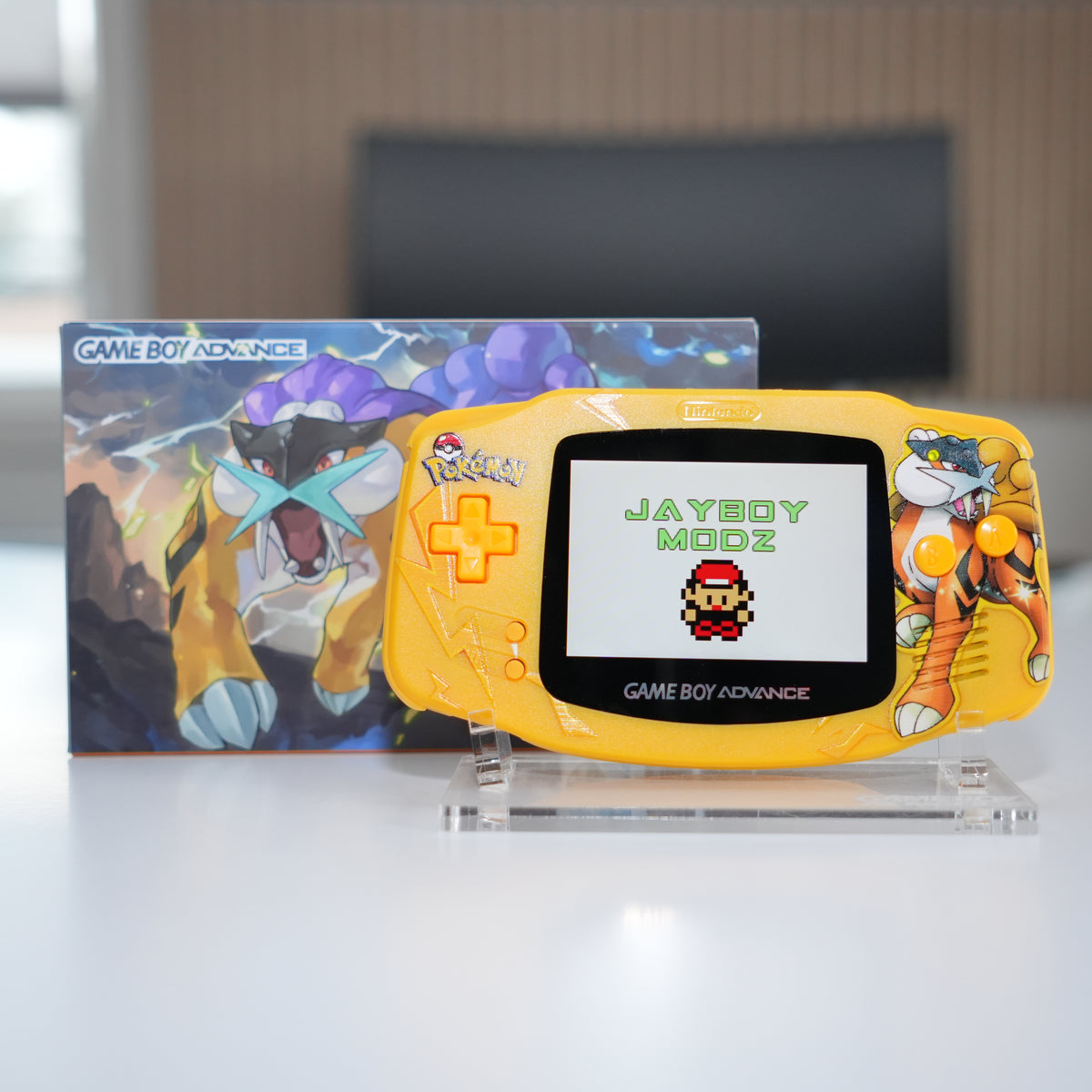 NEW Shiny Raiku Themed GBA IPS Screen Mod w/Box! – JAYBOYMODZ