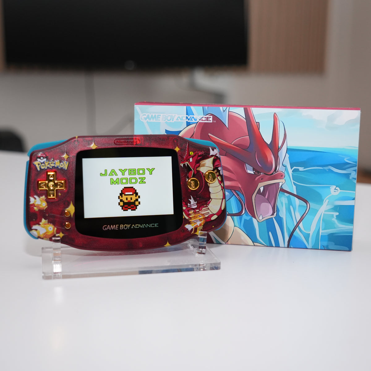 NEW Shiny Gyarados Themed GBA IPS Screen Mod w/Box! – JAYBOYMODZ