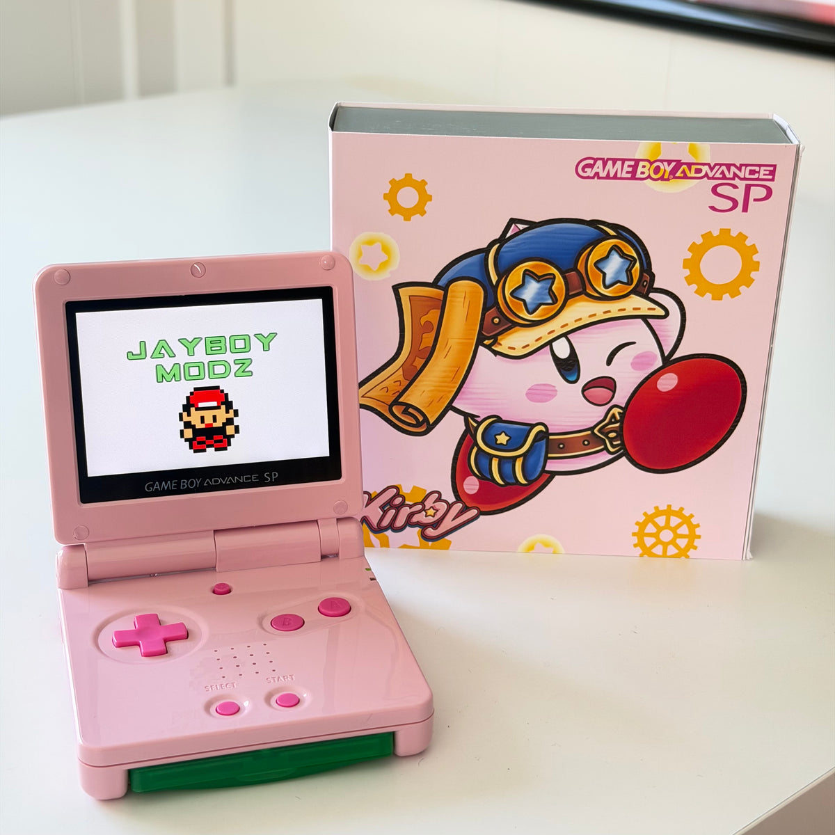 NEW KIRBY Themed GBA SP IPS Screen Mod w/Box! – JAYBOYMODZ
