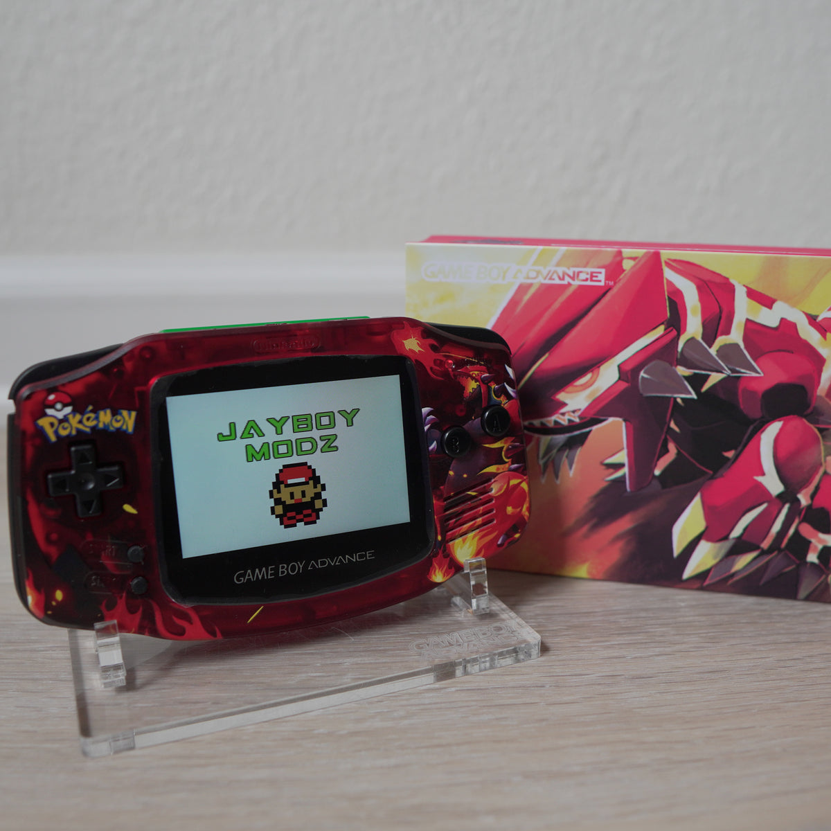 NEW GROUDON Themed GBA IPS Screen Mod w/Box! – JAYBOYMODZ
