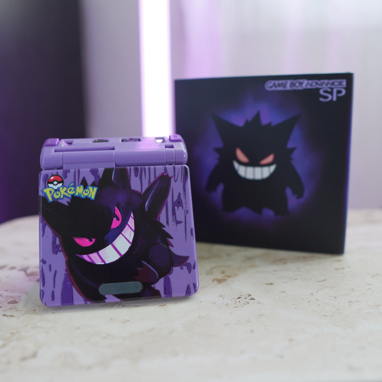 NEW GENGAR Themed GBA SP IPS Screen Mod w/Box! – JAYBOYMODZ