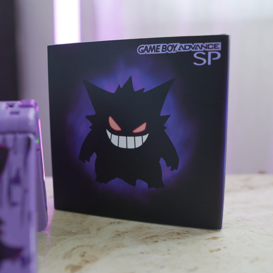 NEW GENGAR Themed GBA SP IPS Screen Mod w/Box! – JAYBOYMODZ