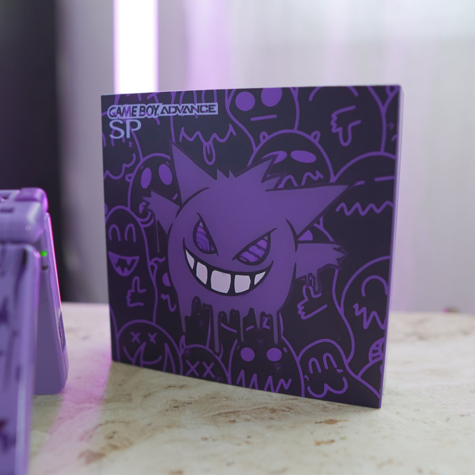 NEW GENGAR Themed GBA SP IPS Screen Mod w/Box! – JAYBOYMODZ