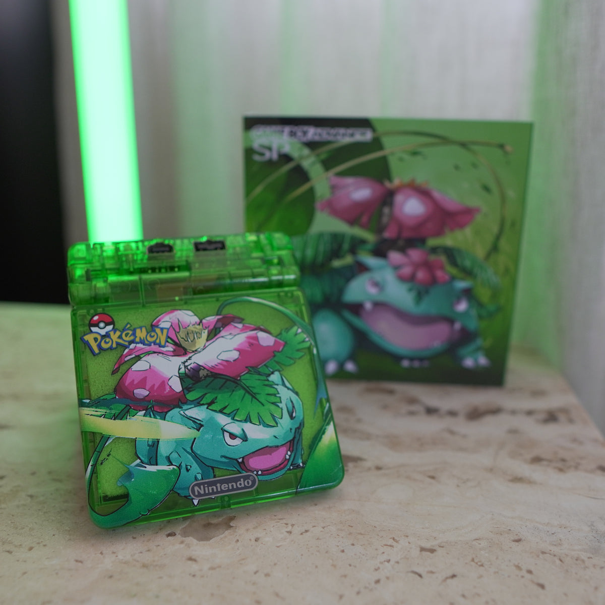 NEW VENUSAUR Themed GBA SP IPS Screen Mod w/Box! – JAYBOYMODZ