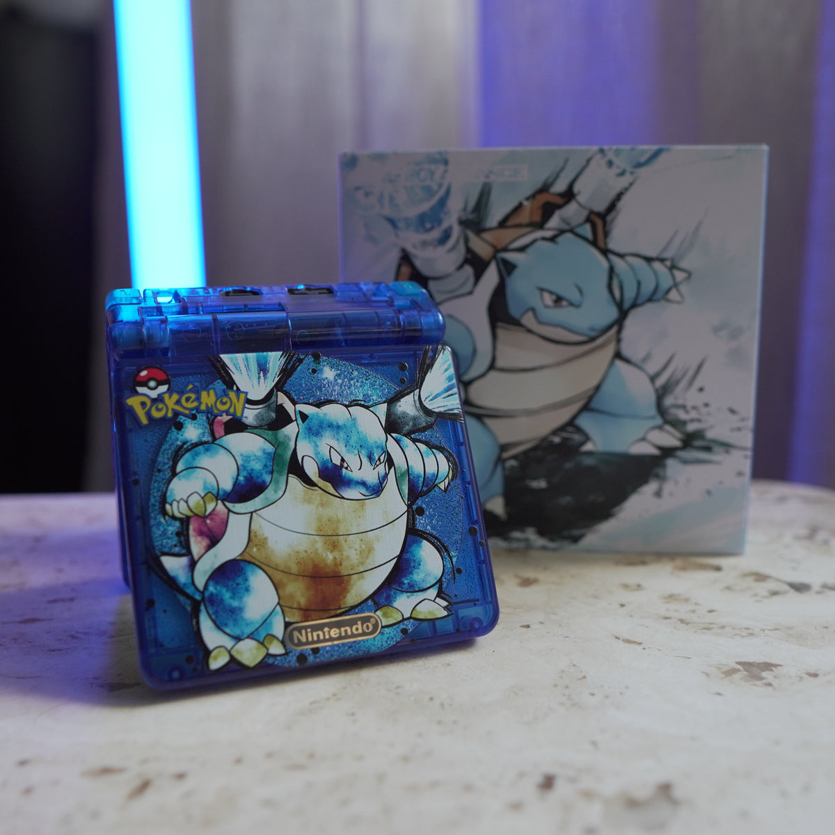 NEW BLASTOISE Themed GBA SP IPS Screen Mod w/Box! – JAYBOYMODZ