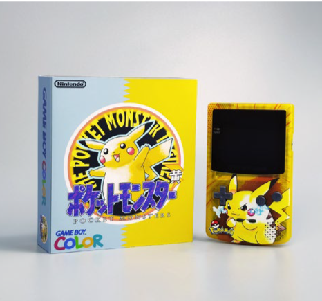 NEW Pikachu Themed GBC with Q5 Light up Logo IPS Screen Mod w/Box ...